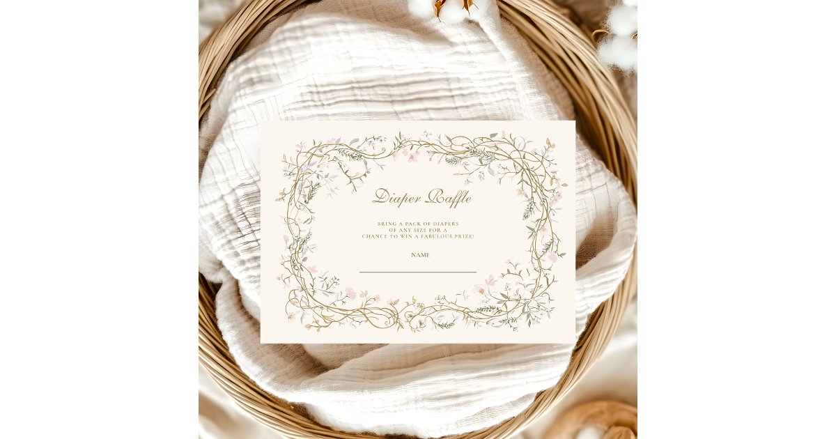 Rustic Woodland Fern Baby Shower Diapper Raffle Enclosure Card | Zazzle