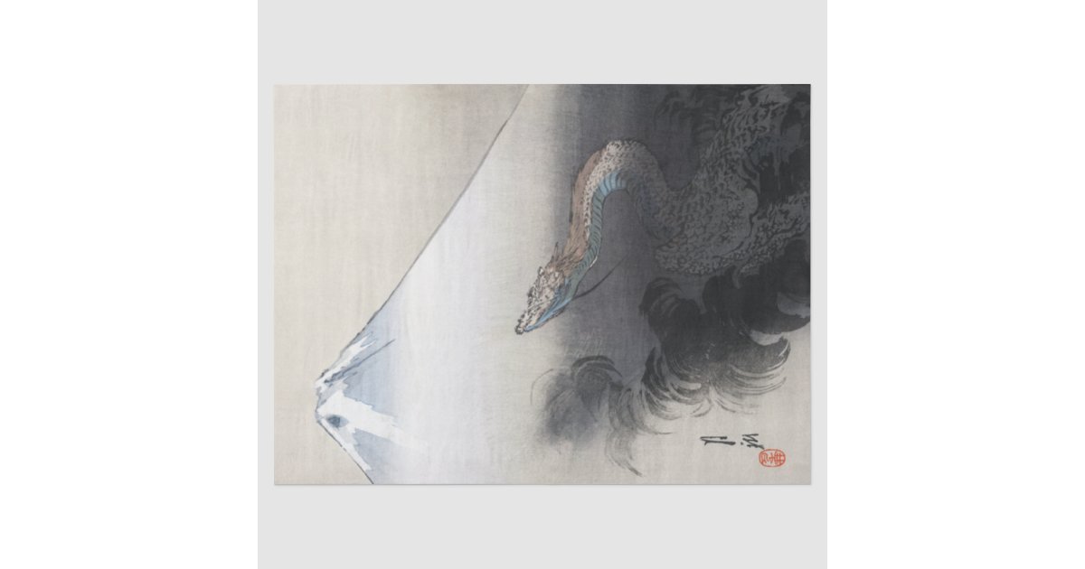 Ryu Shoten: Ascending Dragon over Fuji, Japan Tissue Paper | Zazzle
