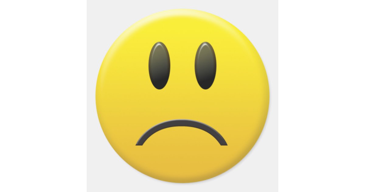 Sad Face Classic Round Sticker | Zazzle