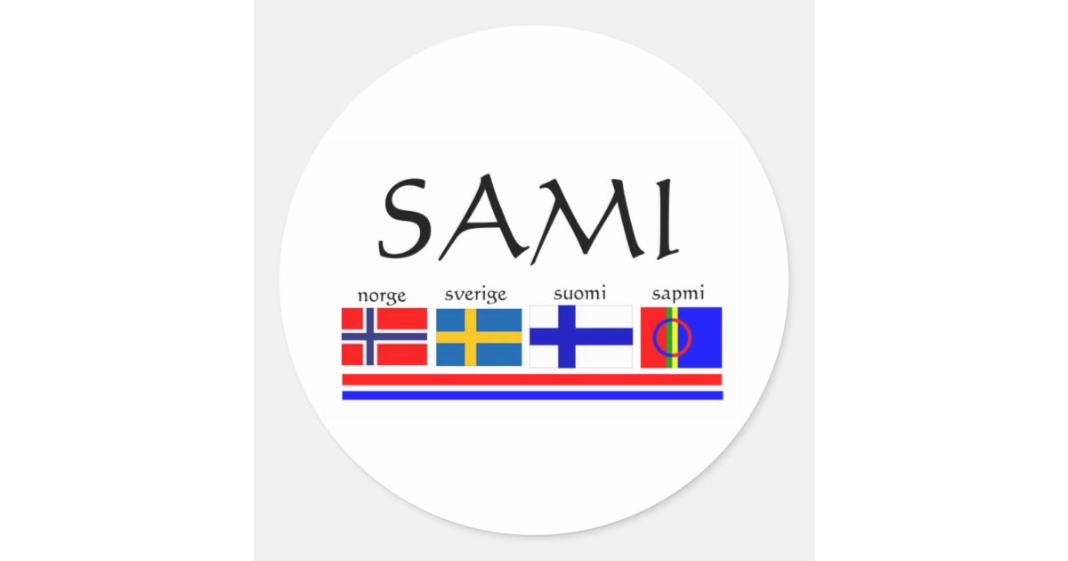 Sami and Scandinavian flags Classic Round Sticker | Zazzle