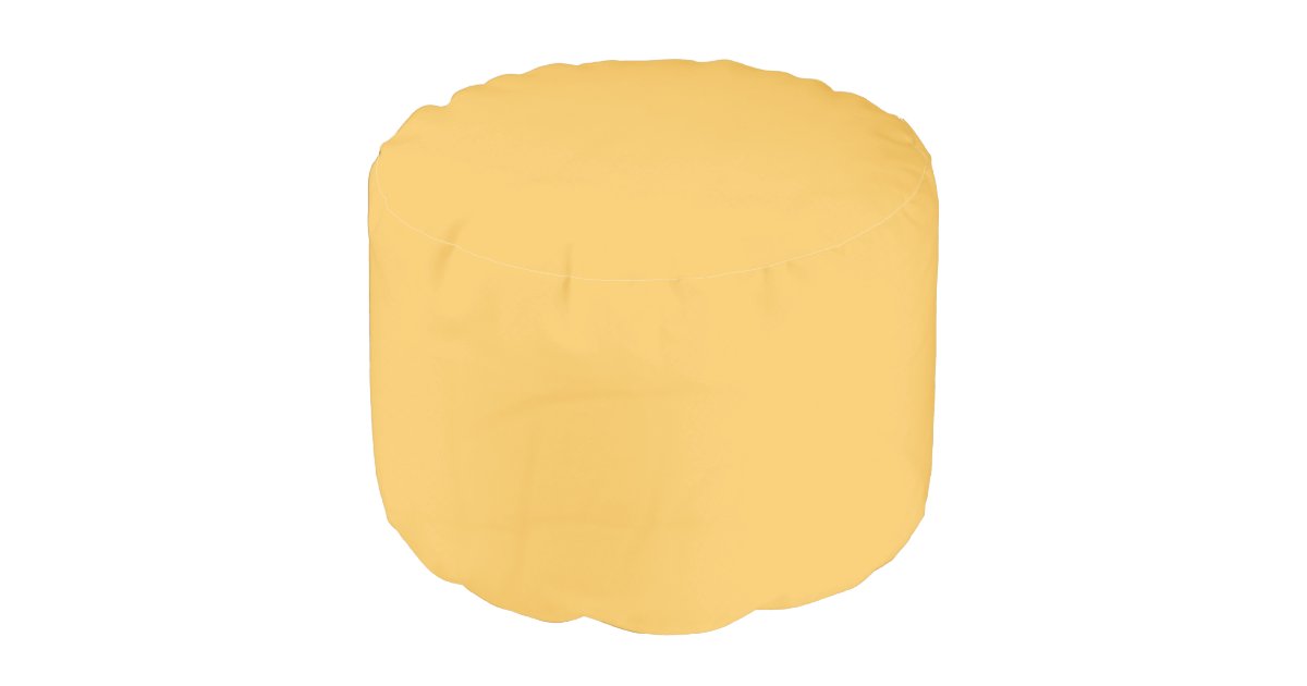 Samoan Sun Golden Yellow Solid Colour Print, Sunny Pouf | Zazzle