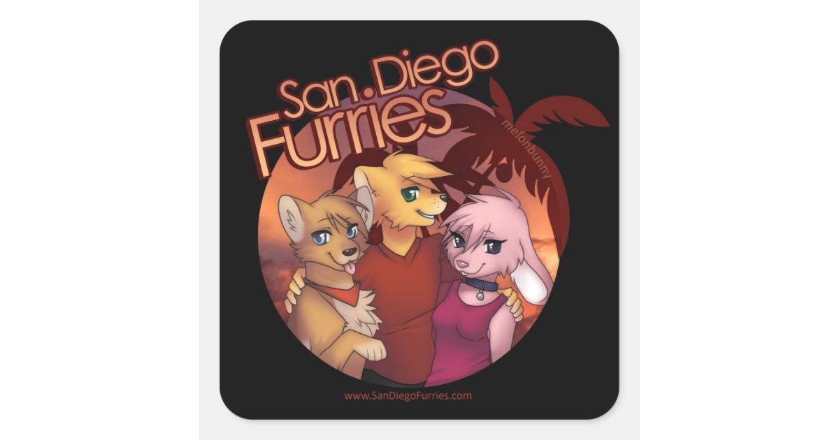 San Diego Furries Square Sticker | Zazzle