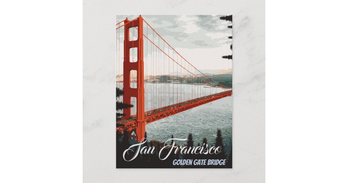 San Francisco, CA - Golden Gate Bridge Postcard | Zazzle
