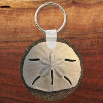 Sand Dollar Seashell Sand Beach Keychain | Zazzle
