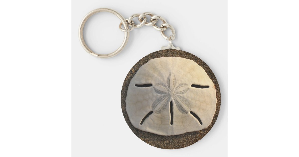 Sand Dollar Seashell Sand Beach Keychain | Zazzle