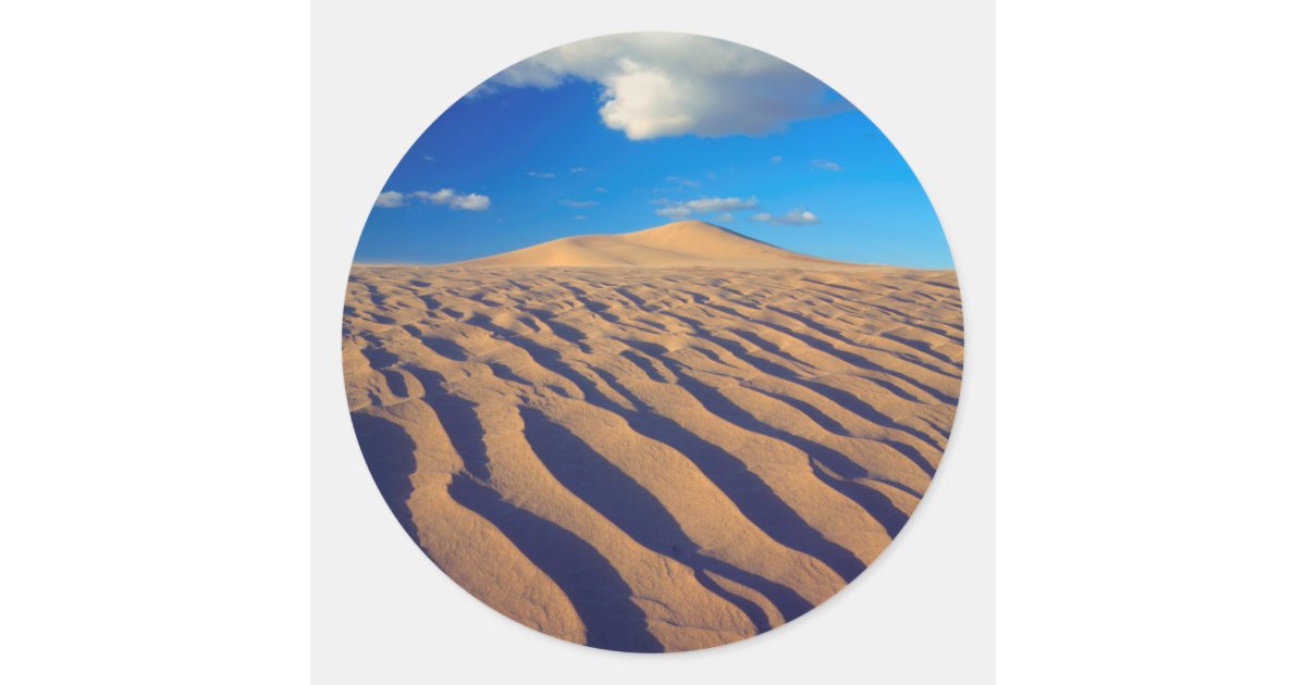 Sand Dunes and Clouds Classic Round Sticker | Zazzle