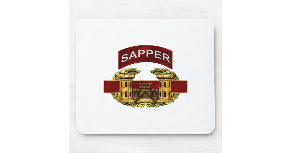 Sapper Tab w/ Combat Engineer Badge Mouse Pad | Zazzle