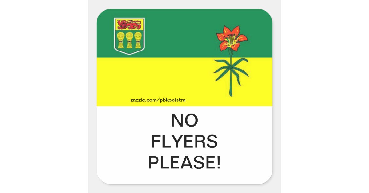 Saskatchewan No Flyers Please mail Box Sticker | Zazzle