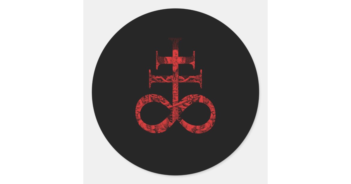 Satanic For Satanist Occult Leviathan Cross Baphom Classic Round ...