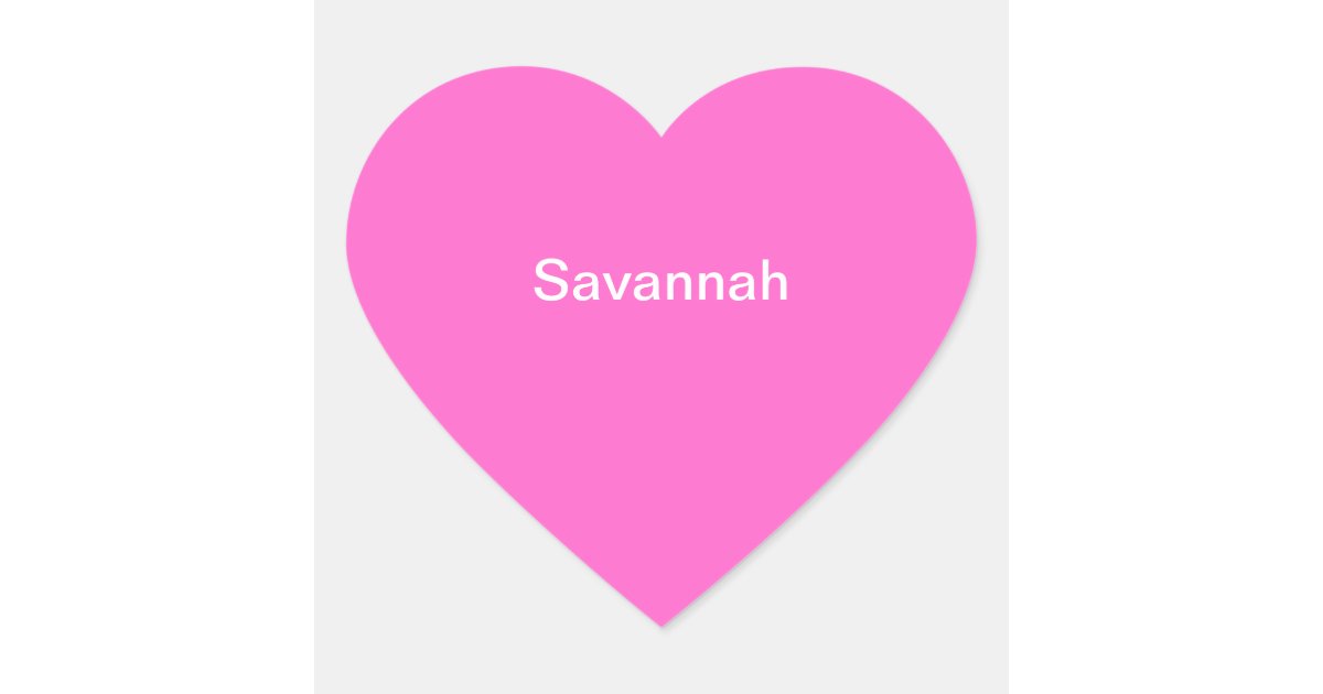 Savannah Kids Name Sticker Personalized Pink White | Zazzle