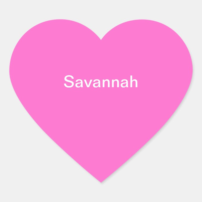 Savannah Kids Name Sticker Personalized Pink White | Zazzle.ca