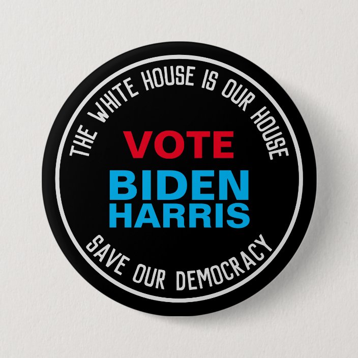 Save Our Democracy Vote BIDEN HARRIS Campaign 3 Inch Round Button ...