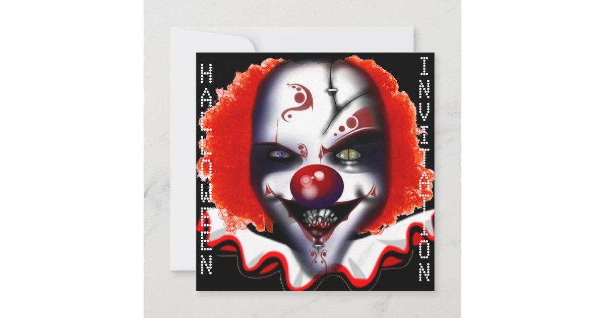 scary evil clown meme halloween party invitation | Zazzle