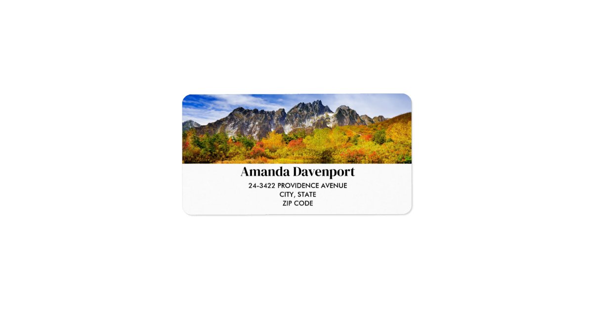 Scenic Landscape Forest and Mountains Label | Zazzle