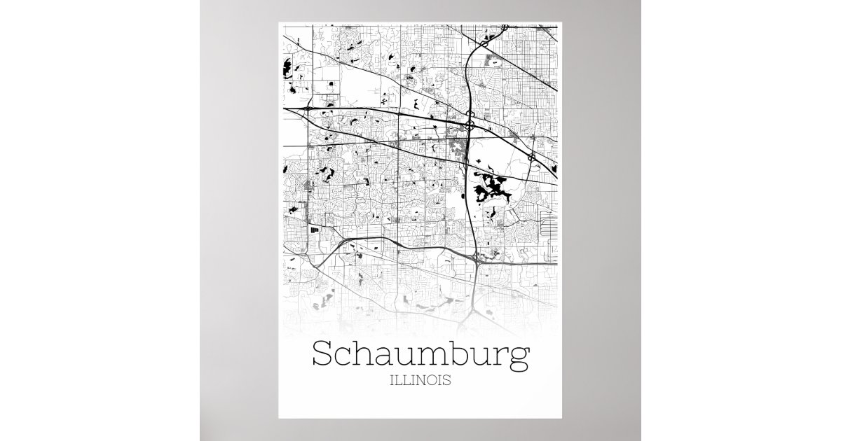 Schaumburg Map - Illinois - City Map Poster | Zazzle