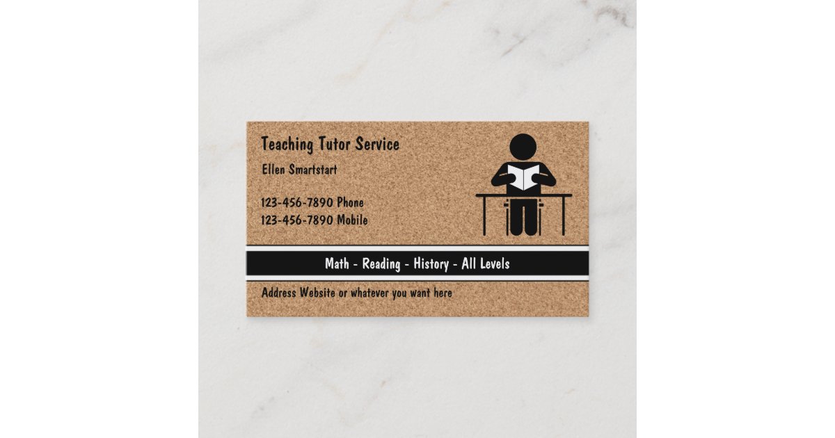 School Teacher Tutoring Business Cards | Zazzle