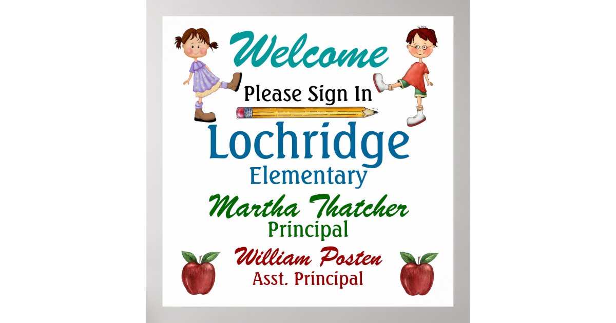 School / Teacher Welcome Poster - SRF | Zazzle