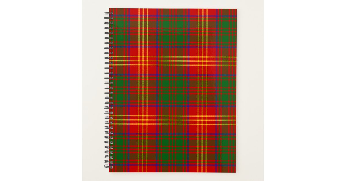 Scottish Clan Burns Tartan Plaid Planner | Zazzle