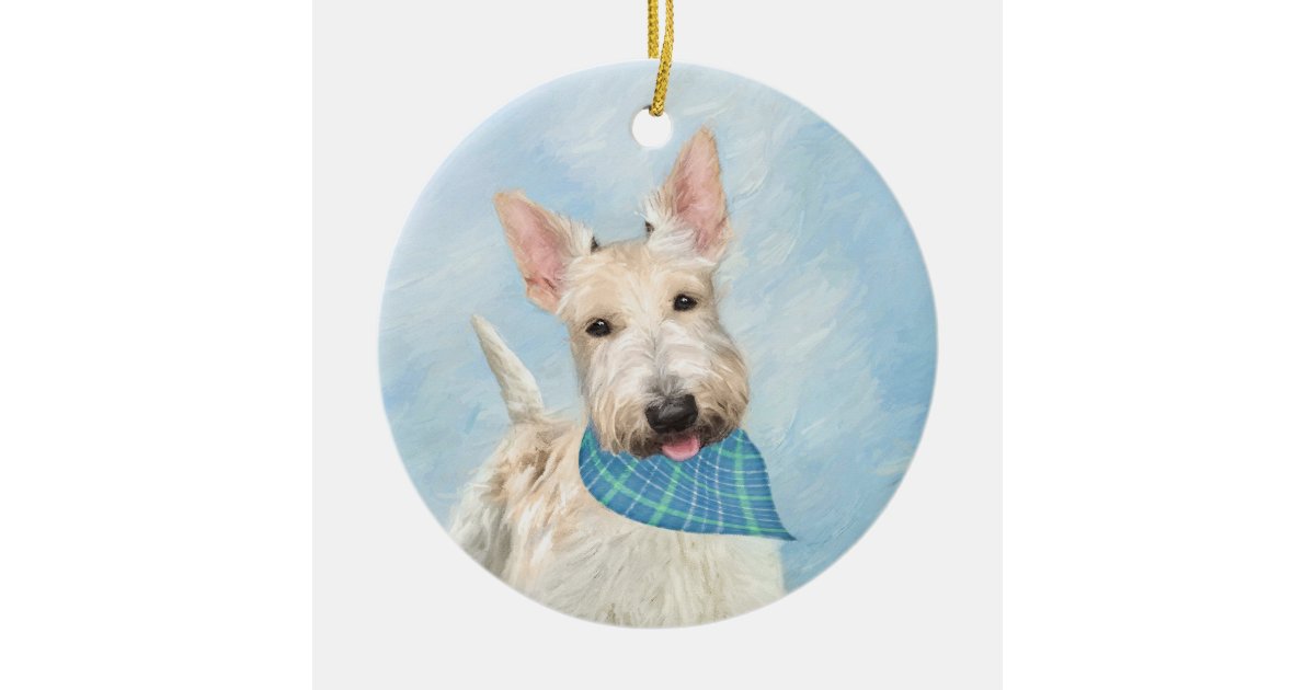 Scottish Terrier Wheaten Dog Painting Original Art Ceramic Ornament ...