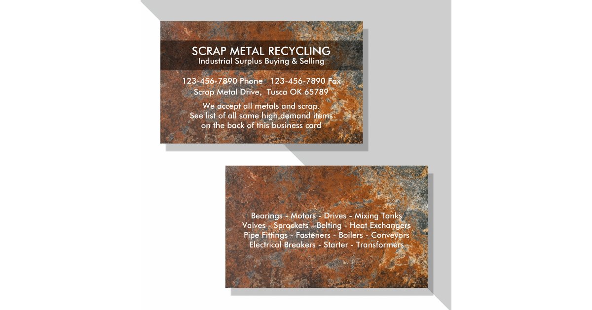 Scrap Metal Recycling Business Cards | Zazzle