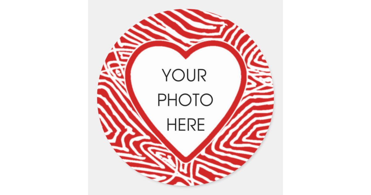 Scribbleprint Heart Border Stickers Template | Zazzle