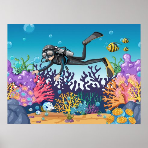 Scuba Diving Posters, Prints & Poster Printing | Zazzle CA