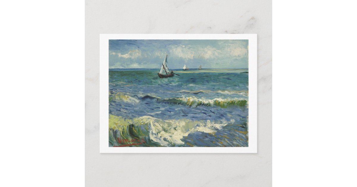 Seascape at Saintes-Maries (F415)Van Gogh Fine Art Postcard | Zazzle