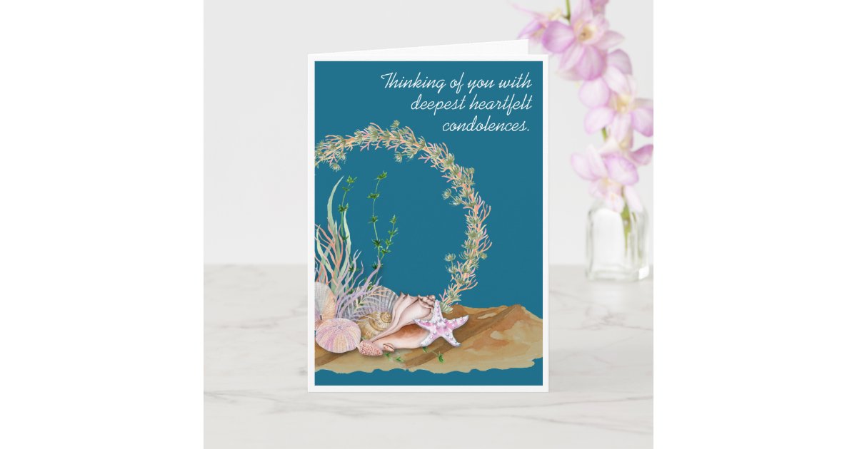 Seashell Wreath Condolences / Sympathy Card | Zazzle