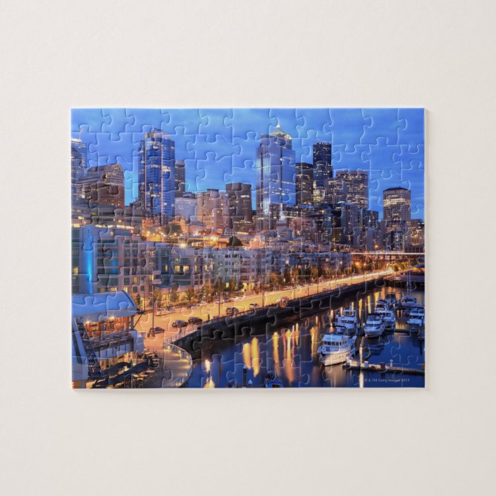 Seattle skyline and harbour, Washington State Jigsaw Puzzle | Zazzle.ca