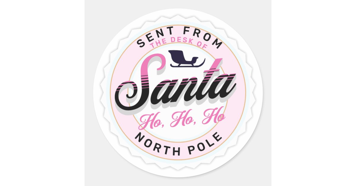 Sent from the Desk of Santa Stamp Classic Round Sticker | Zazzle