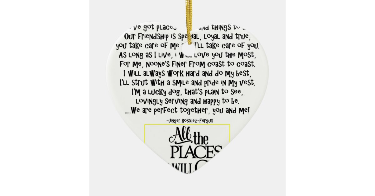 Service dog poem FNL BACK yellow Ceramic Ornament | Zazzle