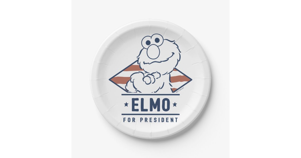 Sesame Street | Vintage Elmo for President Paper Plate | Zazzle