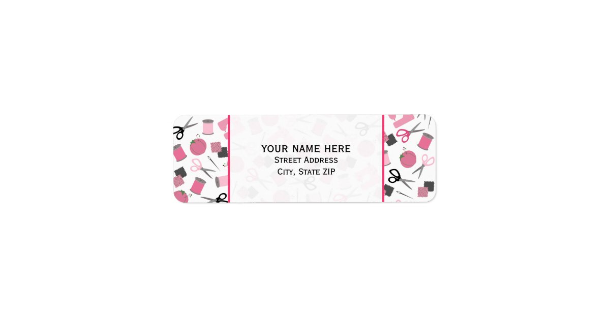 Sewing Themed Address Label | Zazzle