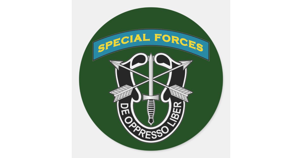 SF Q-tab and DUI - de oppresso liber Classic Round Sticker | Zazzle