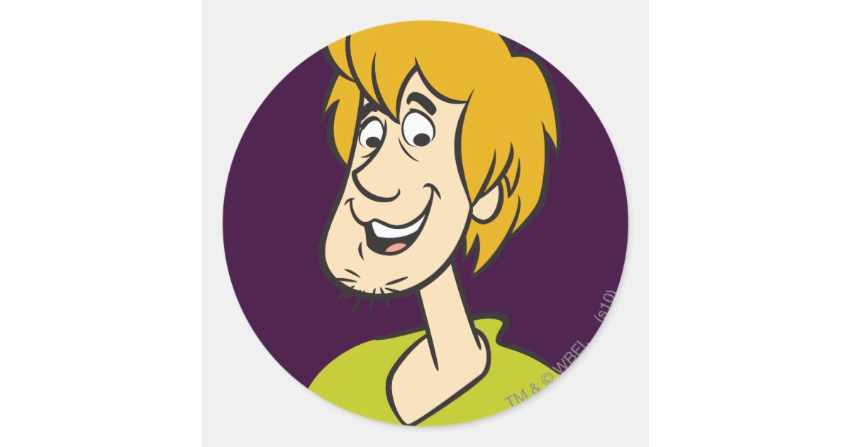 Shaggy Smiling Classic Round Sticker | Zazzle