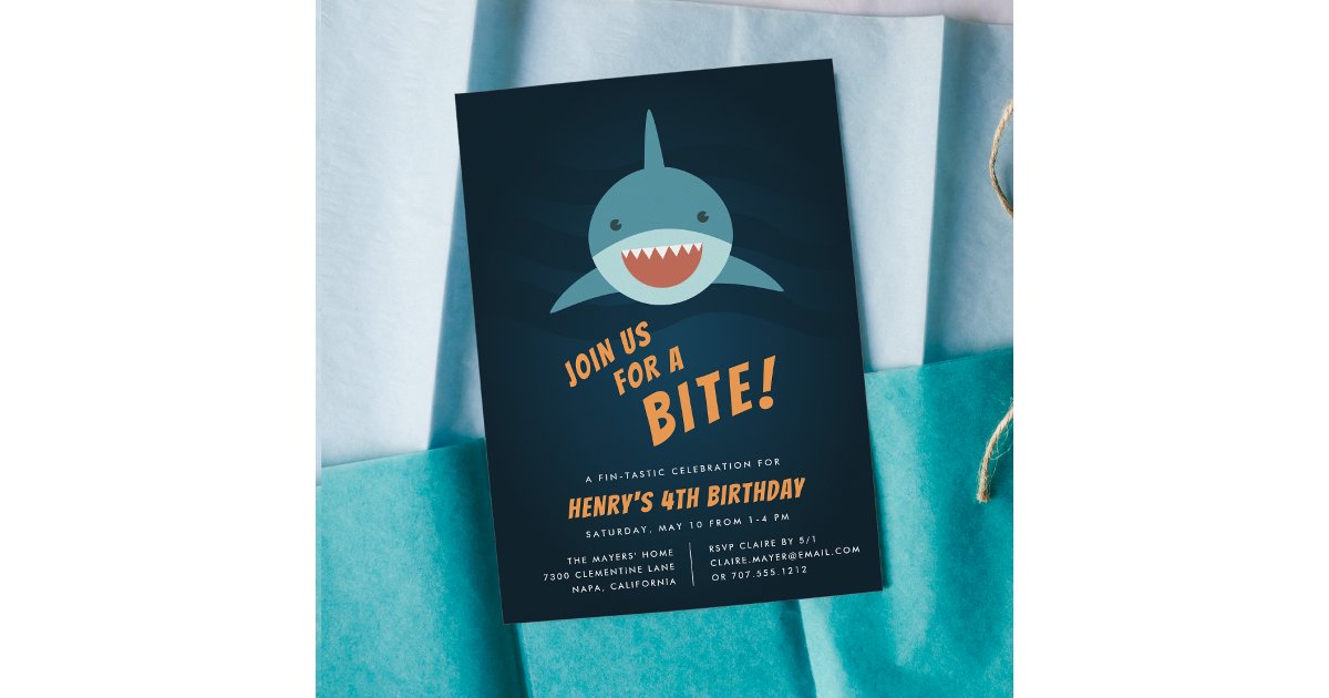Shark Bait Birthday Party Invitation | Zazzle
