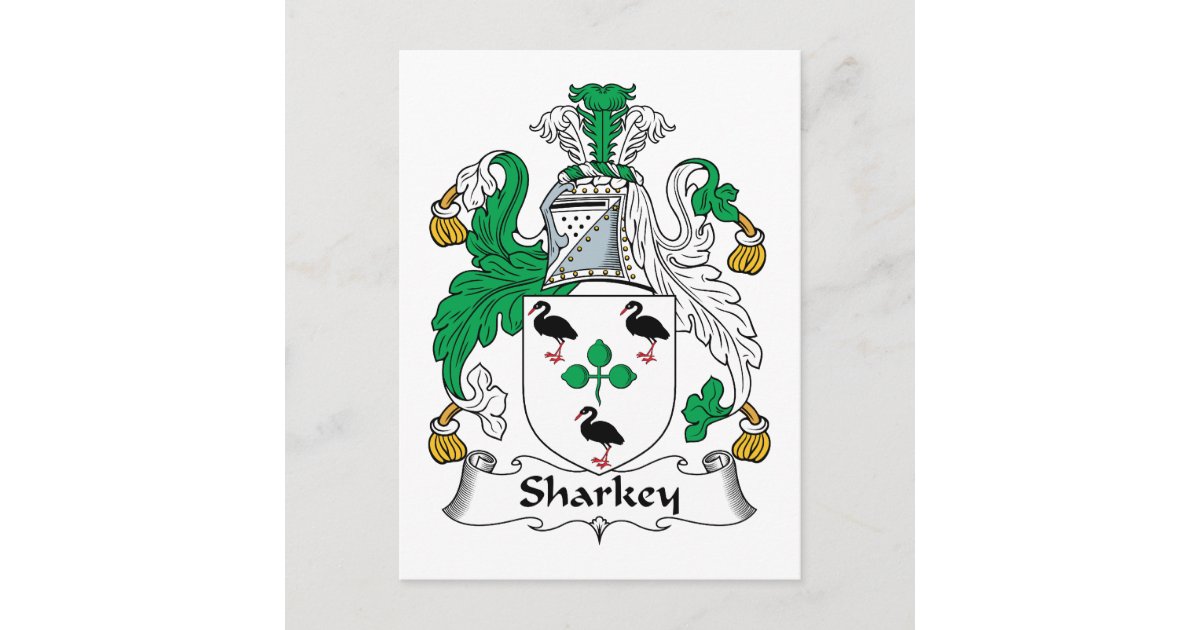 Sharkey Family Crest Postcard | Zazzle
