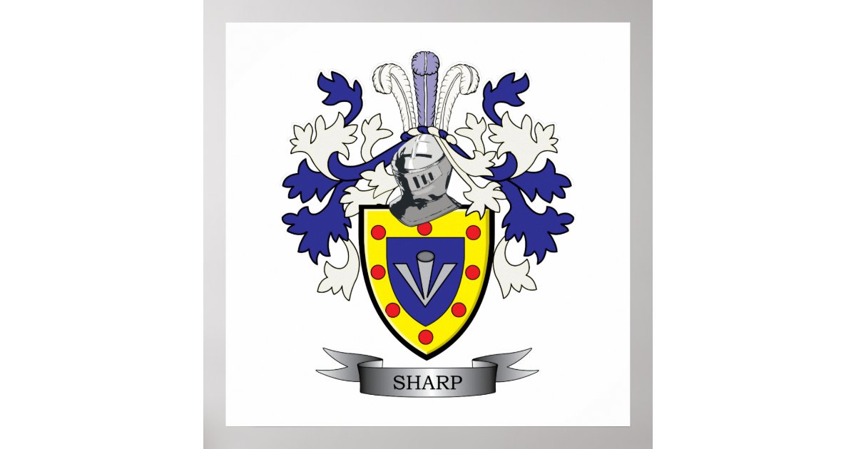 Sharp Family Crest Coat of Arms Poster | Zazzle