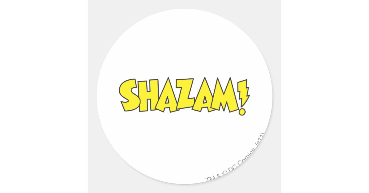 Shazam Logo Yellow Classic Round Sticker | Zazzle