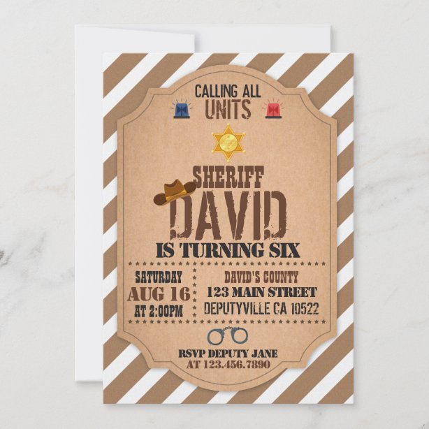 Sheriff Deputy Invitations | Zazzle CA