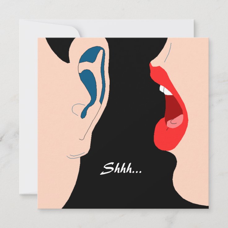Shhh... Surprise Party Invitation Whisper in Ear | Zazzle