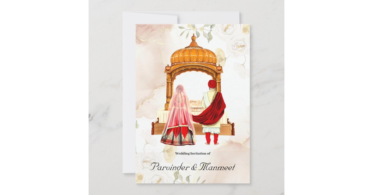 Sikh wedding Invitation Sikh wedding cards | Zazzle