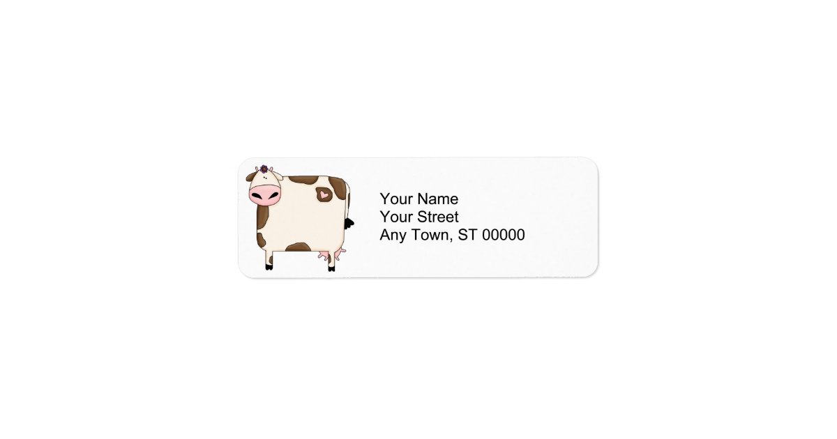 silly fat brown and white cow cartoon | Zazzle