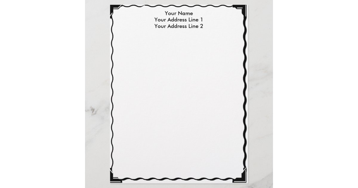 Simple Border Custom Letterhead | Zazzle