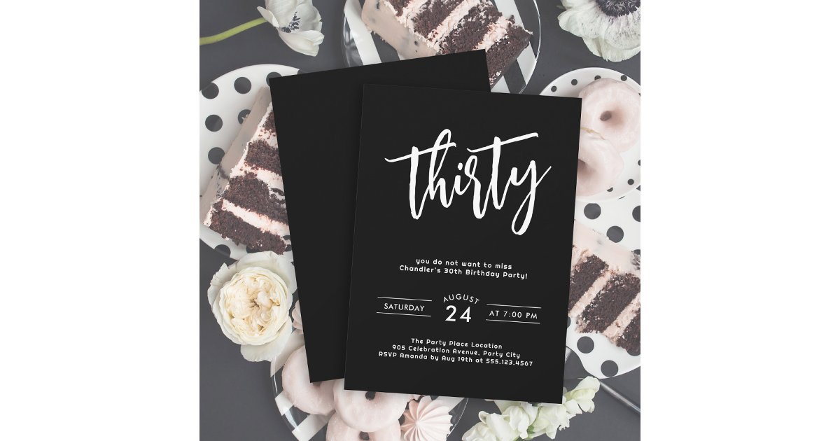Simple Colourful 30th Birthday Party Invitation | Zazzle