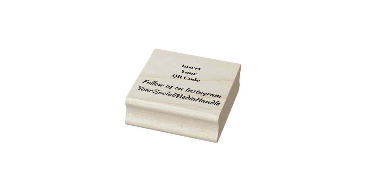 Simple Cursive Follower QR Code Rubber Stamp | Zazzle