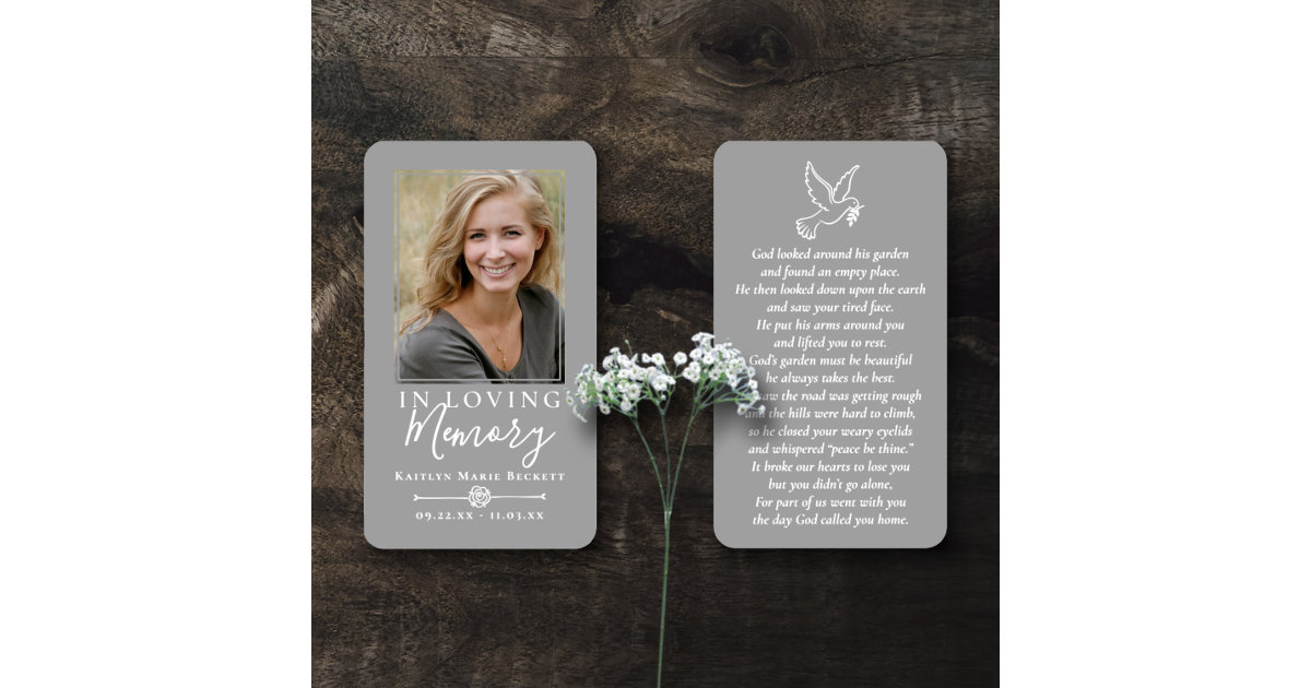 Simple Custom Photo Laminated Memorial Cards | Zazzle Simple Custom Photo Laminated Memorial Cards | Zazzle