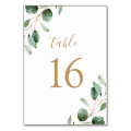Simple Rustic Eucalyptus Greenery Wedding Table Number | Zazzle