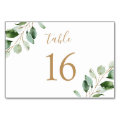 Simple Rustic Eucalyptus Greenery Wedding Table Number | Zazzle