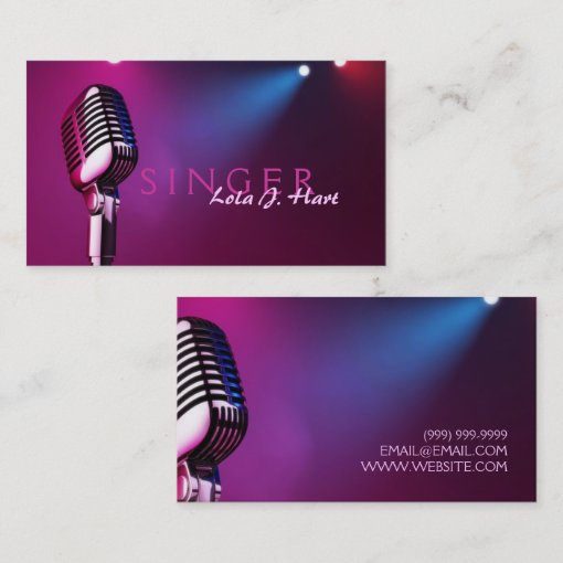 Singer, Vocalist, Solo, Performance Entertainment Business Card | Zazzle